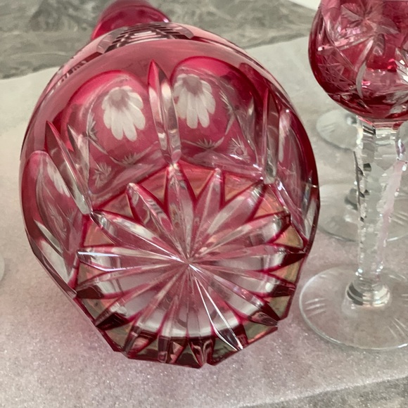 imperlux | Dining | Vintage Imperlux Cranberry Colored Crystal Decanter ...